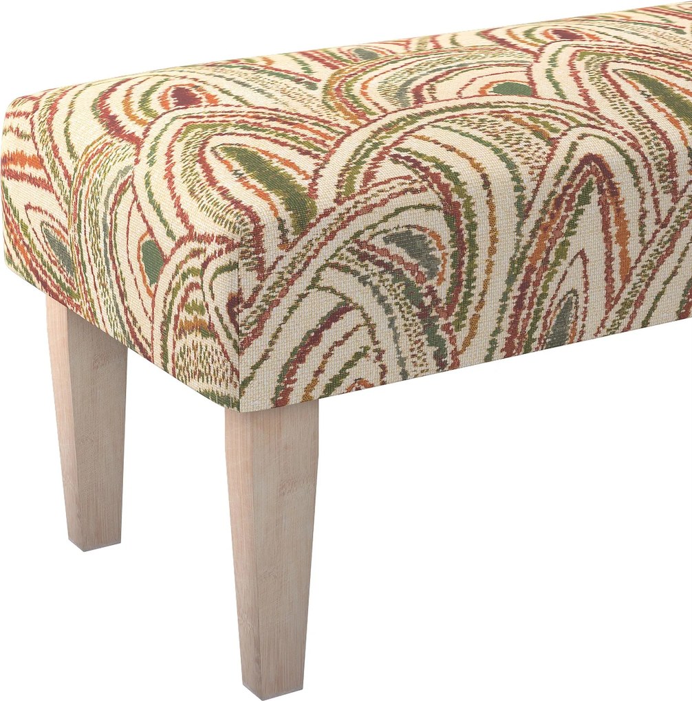Dlouhá lavička 100x40cm barva vícebarevná látka pletený vzor, vzorované