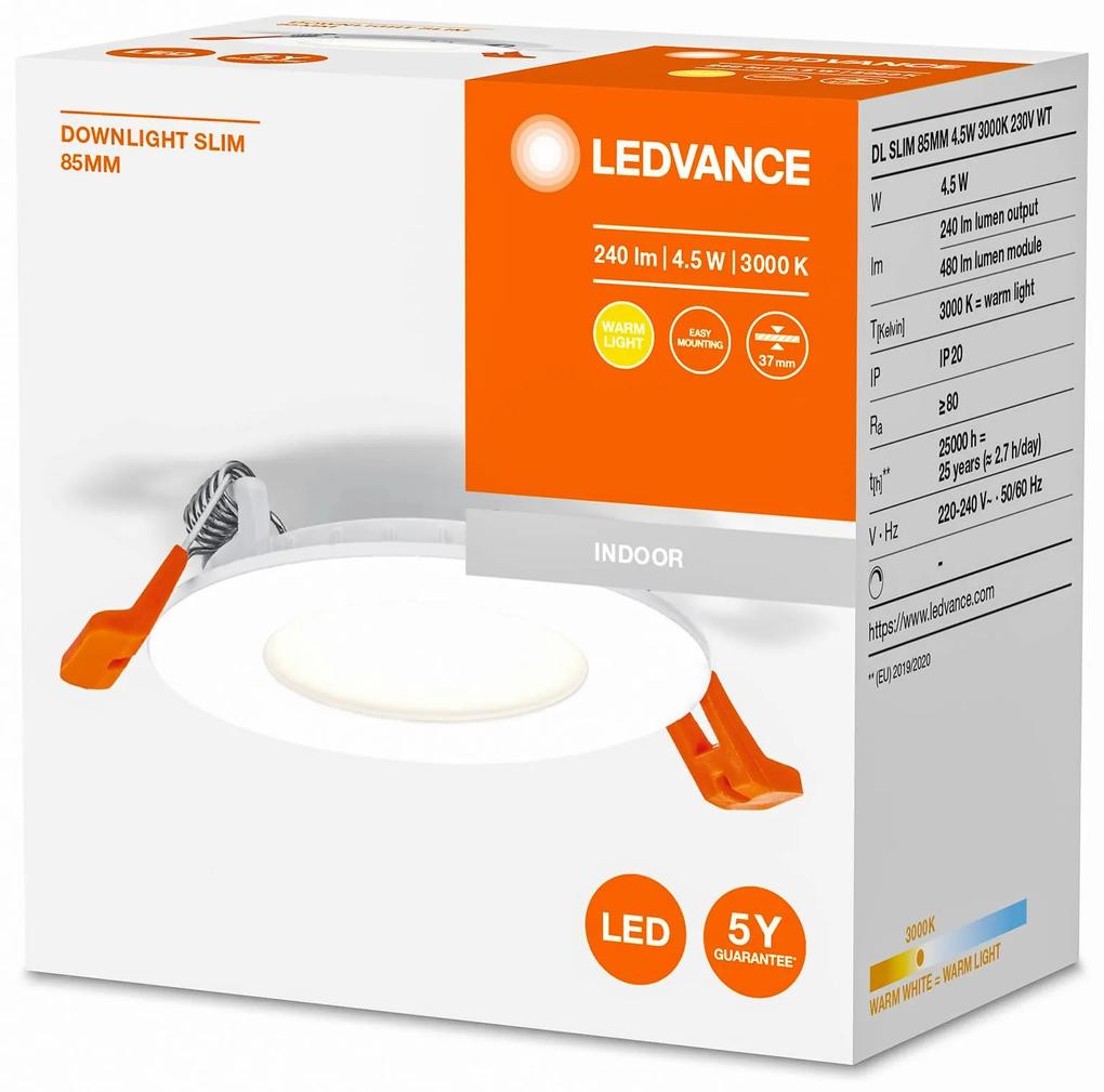 LEDVANCE Recess Slim LED vestavné svítidlo Ø8,5cm 3000K