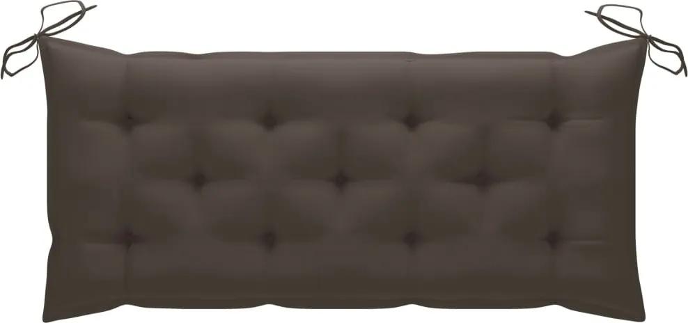 vidaXL Zahradní lavice s poduškou 120 cm masivní akáciové dřevo [3064262] Barva: Béžová