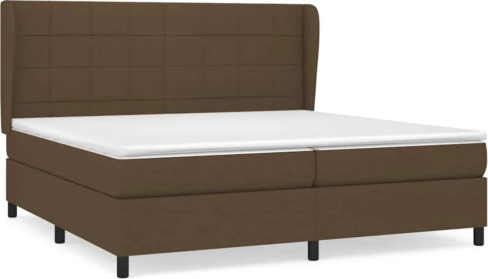 Box spring postel s matrací tmavě hnědá 200x200 cm textil 3127992