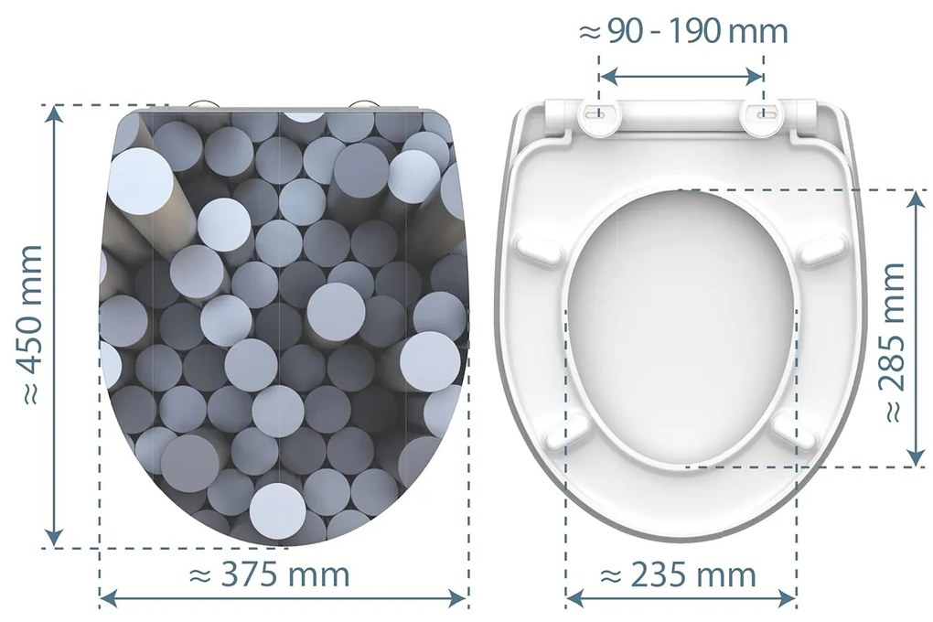 Eisl Sanitär WC prkénko Duroplast Soft Close Round Dips High Gloss 82593