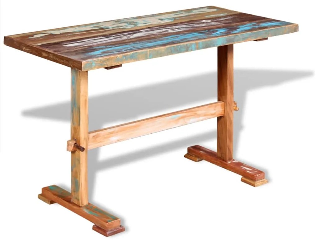 244240 vidaXL Jídelní stůl s trnoží masivní recyklované dřevo 120x58x78 cm