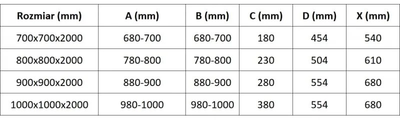 Mexen Exo, 2-křídlý ​​sprchový kout 90 x 90 cm, 6mm čiré sklo, černý profil, 8110-090-090-70-00