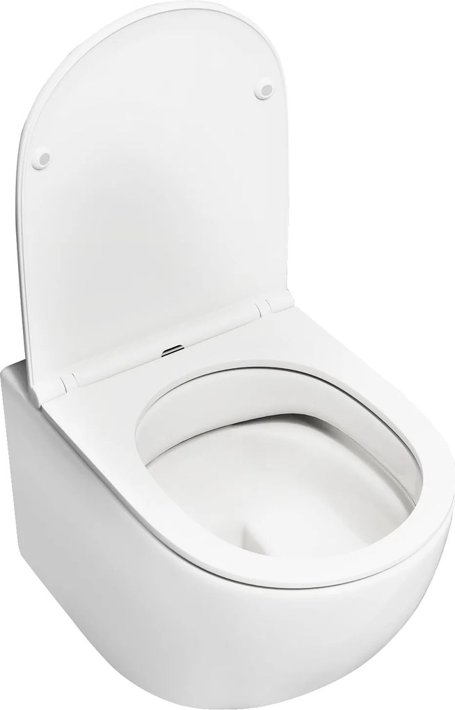 Costway Závěsné WC Keramické závěsné WC bílé s WC sedátkem dual splachovací