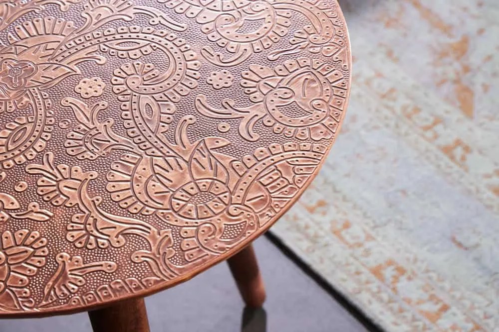 Designový odkládací stolek Hadelinde 50 cm měď