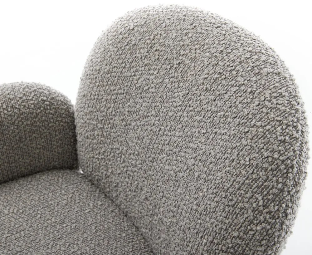 Jídelní židle Nube-Flex s područkami bouclé stříbrnošedá podnož černá