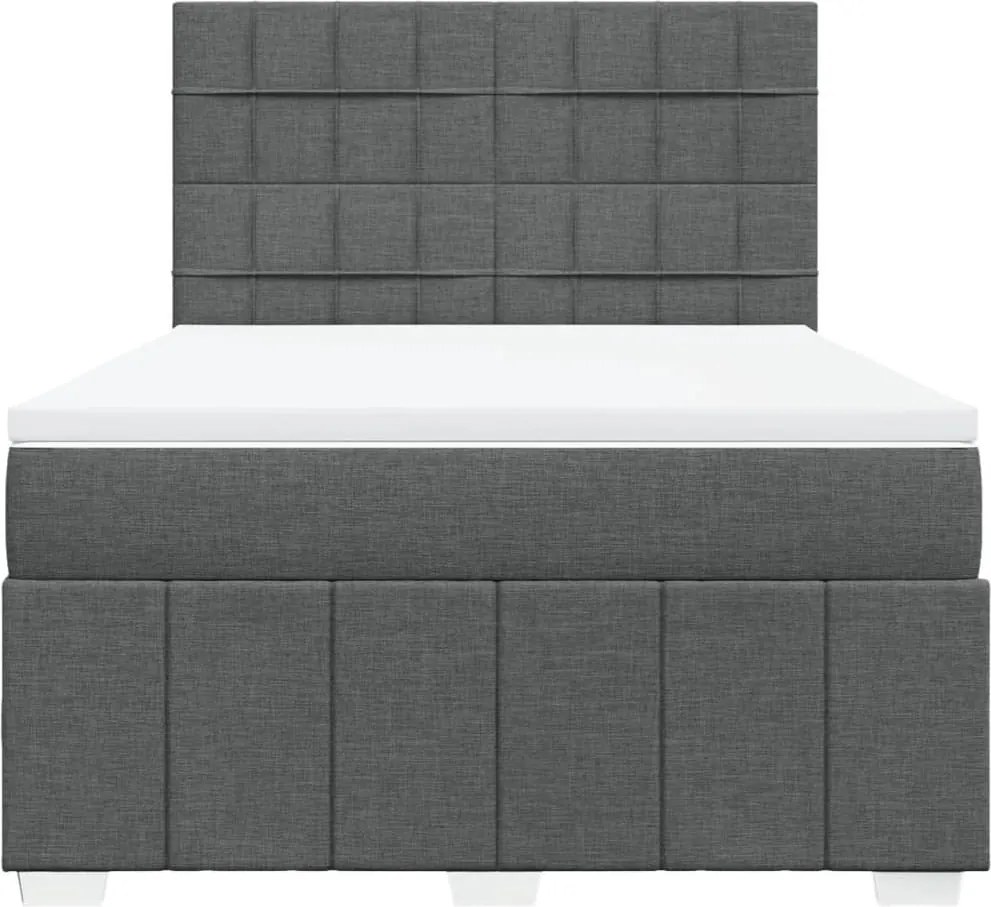 Box spring postel s matrací tmavě šedý 140 x 190 cm textil 3291664