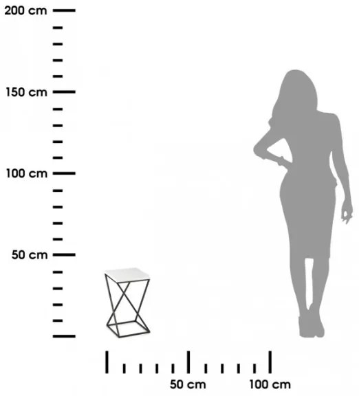 Stojan na květiny LOFT 40x24 cm černá/bílá