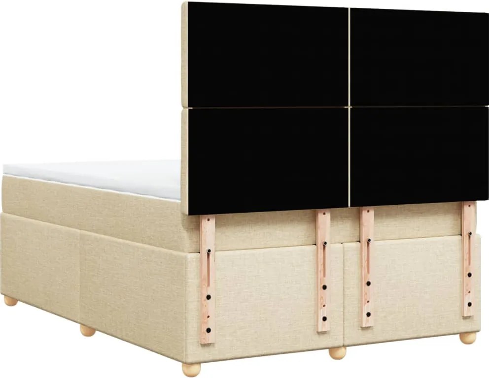 Box spring postel s matrací krémová 140x200 cm textil 3291322