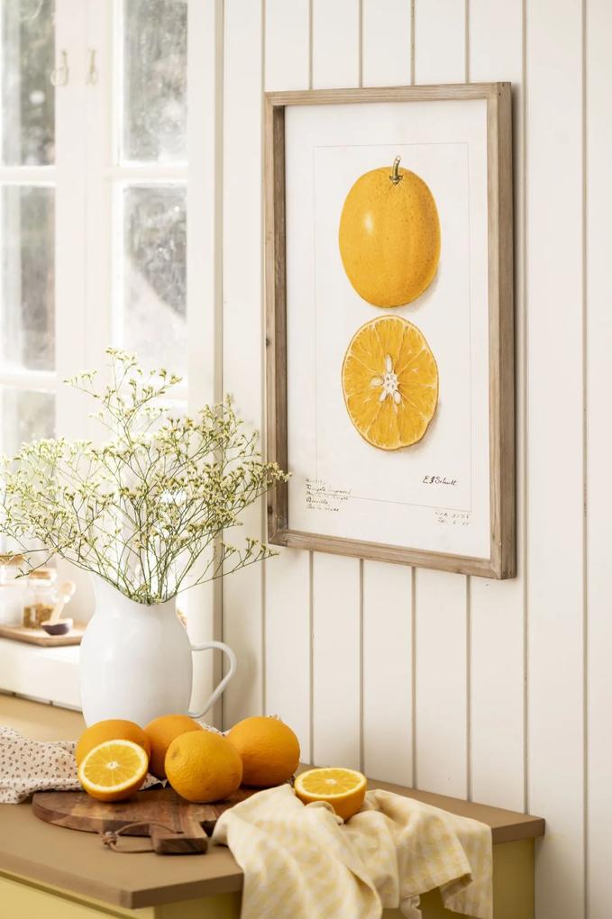 IB LAURSEN Obraz v rámu Citrus Fruits 45 x 60 cm Pomeranč, žlutá barva, oranžová barva, přírodní barva, sklo, dřevo, papír
