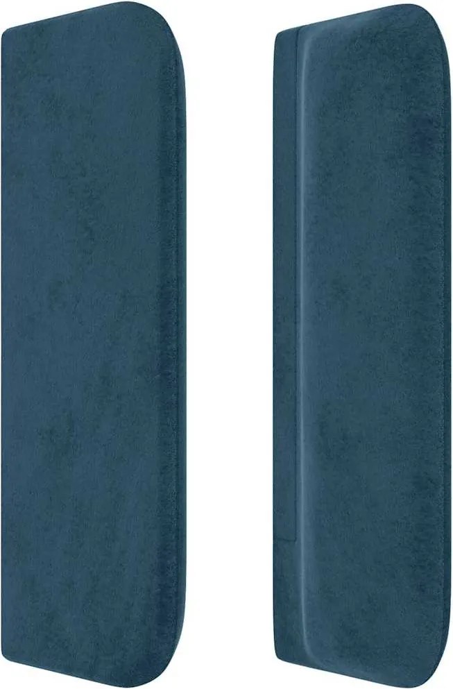 Čelo postele typu ušák tmavě modrá 203x16x78/88 cm samet 3118978