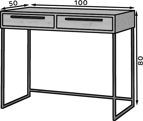 ADRK Furniture Psací stůl ARIA DE-ARI-50-A_B