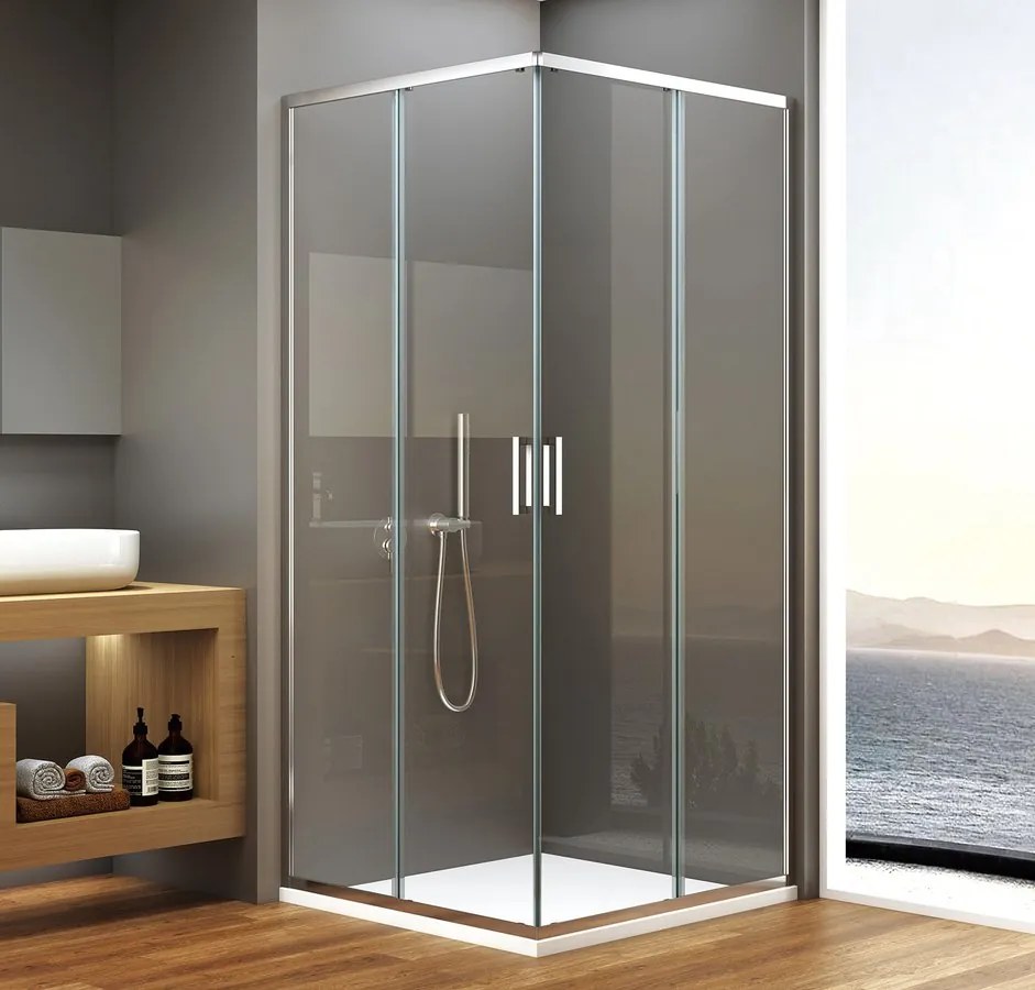 Bruckner Borg čtvercová sprchová zástěna 800 x 800 x 1950 mm čiré sklo 751.180.1