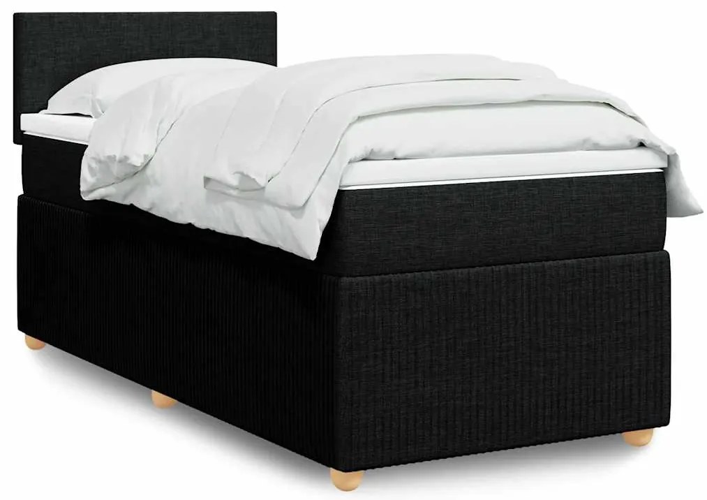 Box spring postel s matrací černá 100 x 200 cm textil 3289662