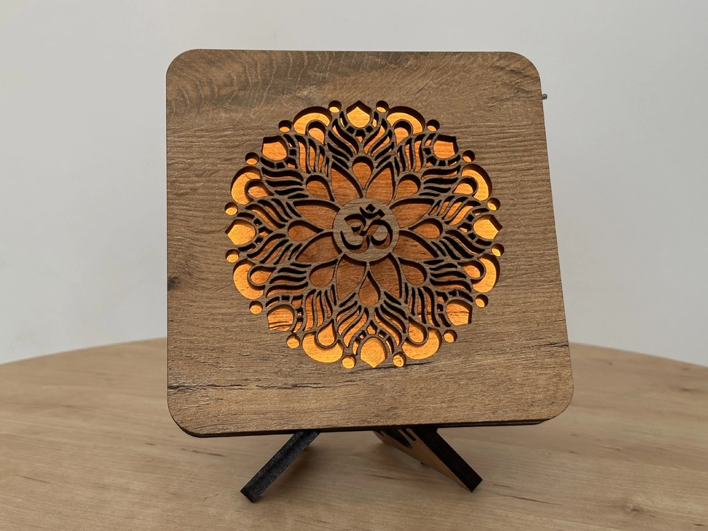 Li-Go "Mandala Aum" lampa 19x19cm provedení povrchu: dub světlý