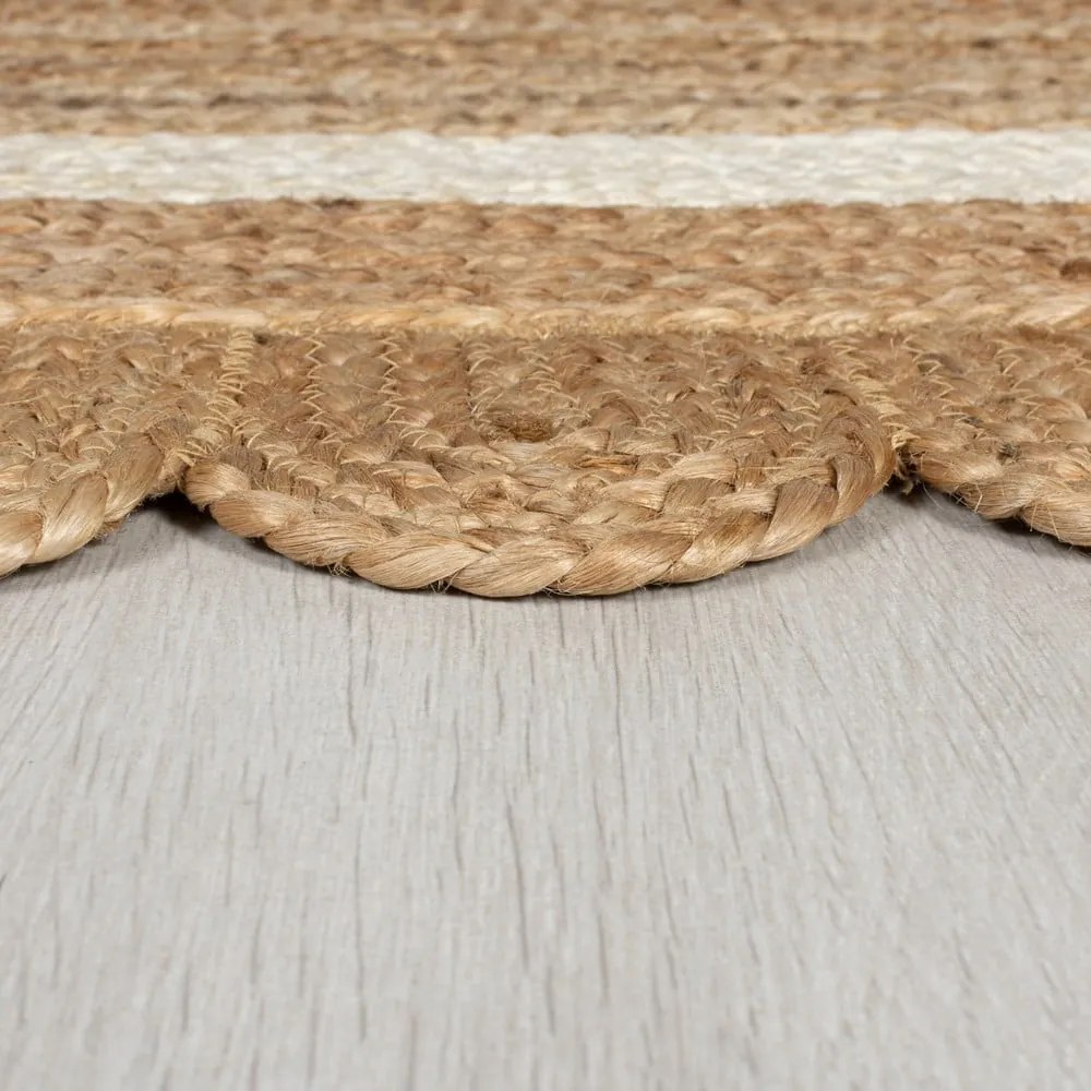 Ručně tkaný jutový koberec v přírodní barvě/slonovinový 200x290 cm Grace White – Flair Rugs