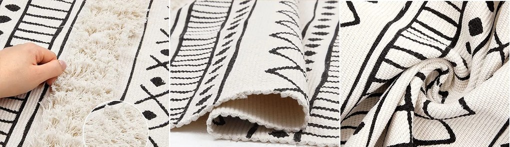 Tutumi, koberec Boho 160x50 cm 322151, bílá-šedá, HOM-06807