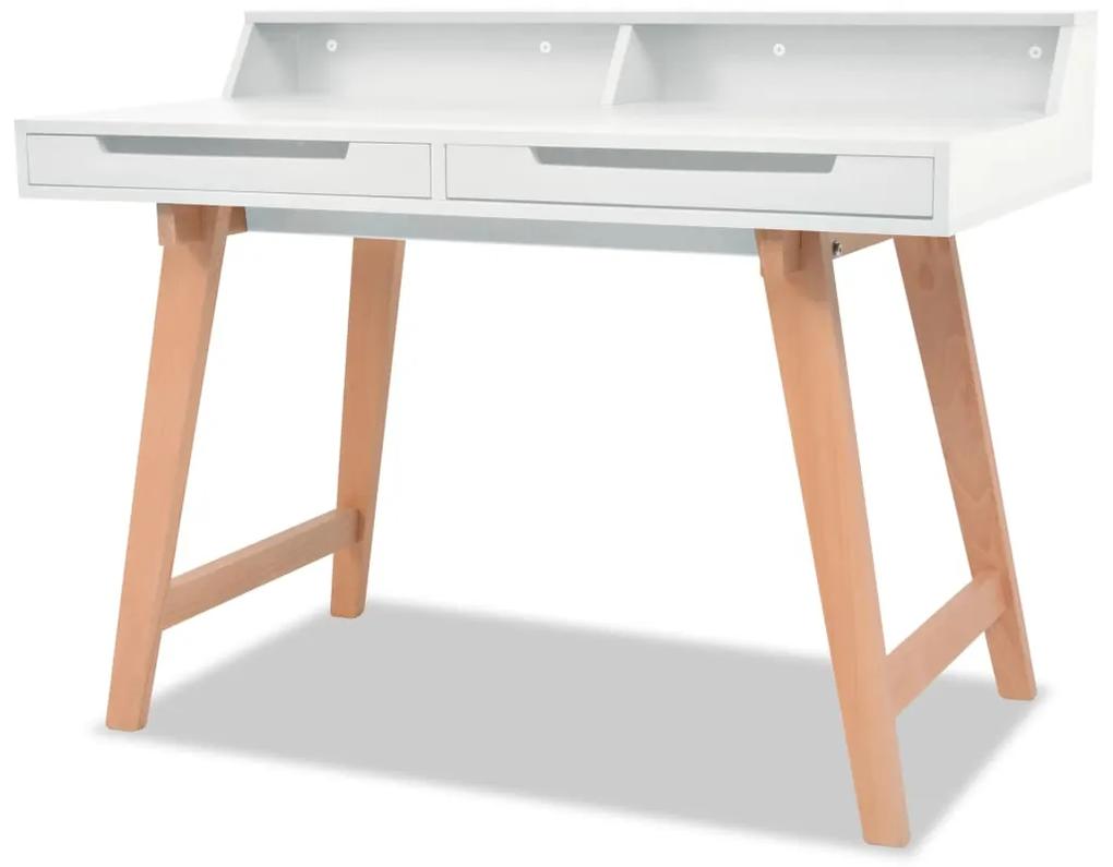244633 vidaXL Psací stůl, MDF dřevotříska, buk, 110 x 60 x 85 cm, bílý