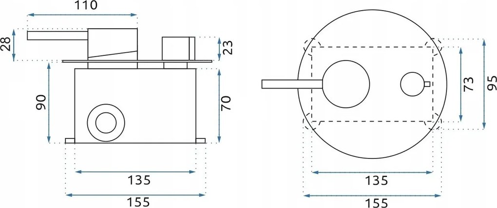 Rea Lungo, podomítková vanová baterie + Box, zlatá matná, REA-B7503