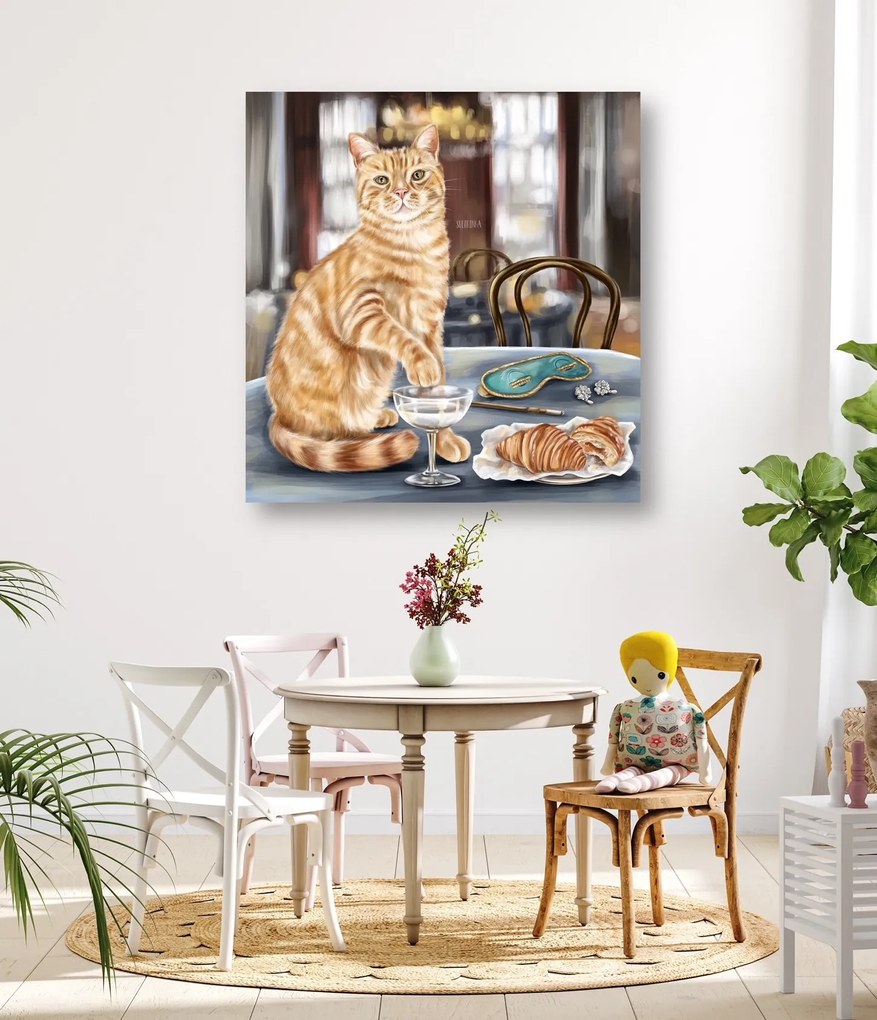 Gario Obraz na plátně Zrzavá kočka na vynikajícím večírku - Svetlana Gracheva Rozměry: 30 x 30 cm