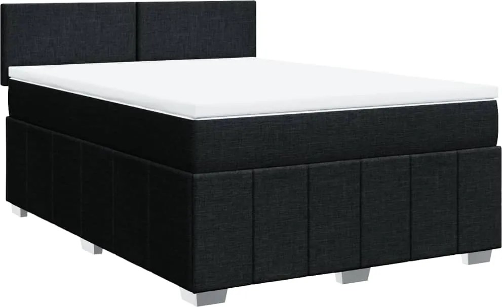 Box spring postel s matrací černá 140 x 190 cm textil 3287058
