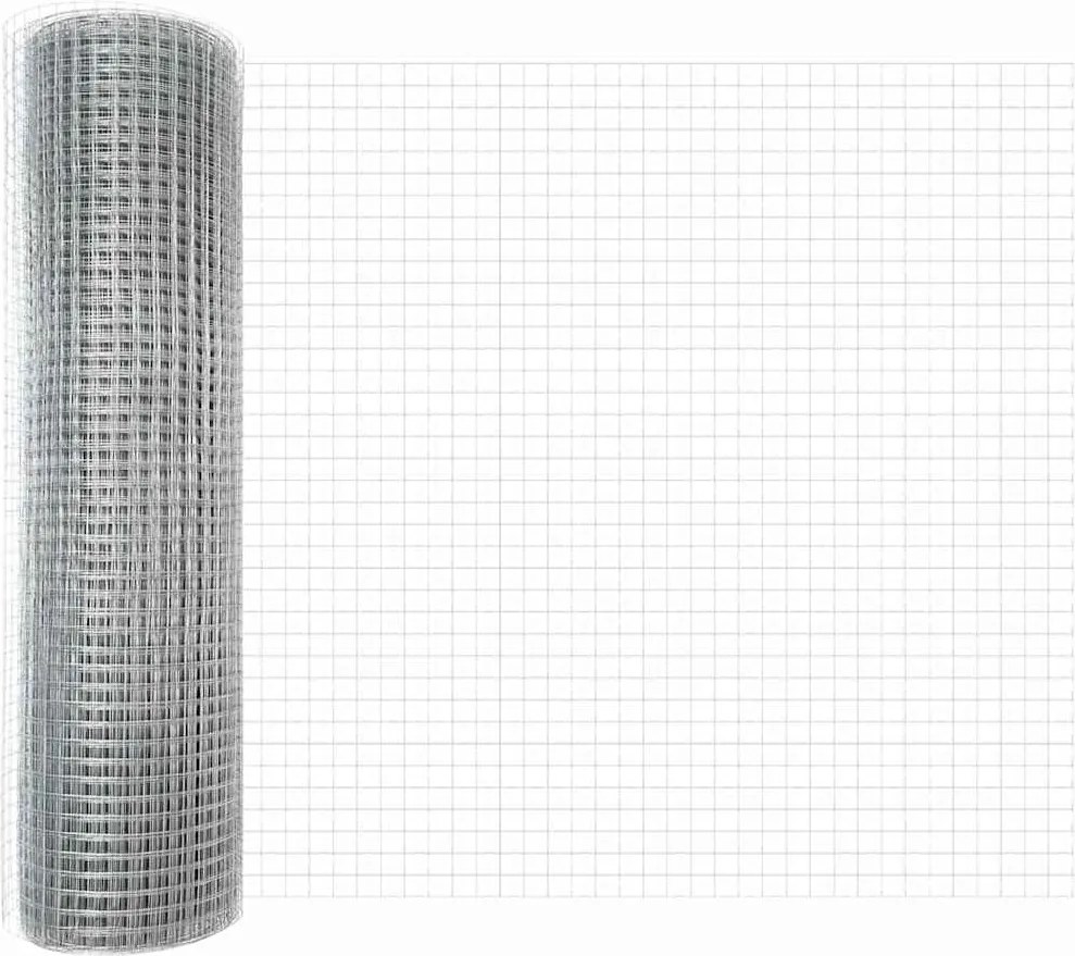 Zemní upevnění svařované drátěné ploty 25 x 0,5 m Stříbrná 3351595