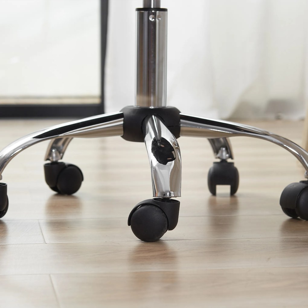 Kancelářská židle Vinsetto bez područek, ergonomická kancelářská židle, výškově nastavitelná, max. nosnost 100 kg, černá