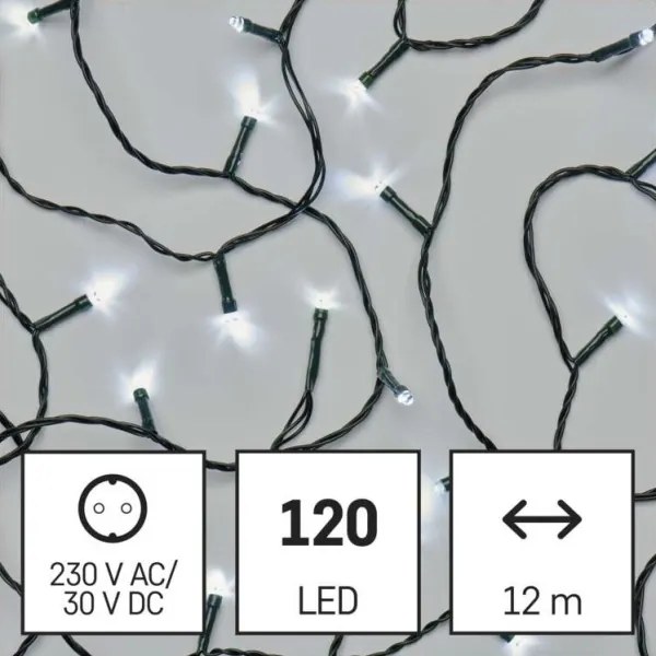 LED Vánoční venkovní řetěz 120xLED/17m IP44 studená bílá