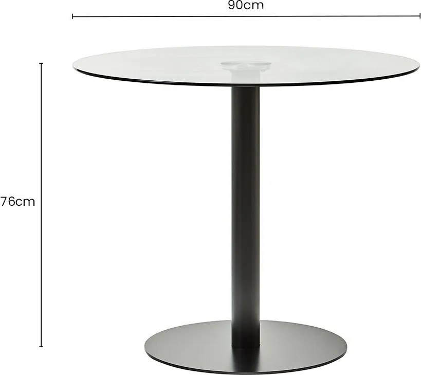 Kulatý jídelní stůl se skleněnou deskou ø 90 cm Metropolitan – Premier Housewares