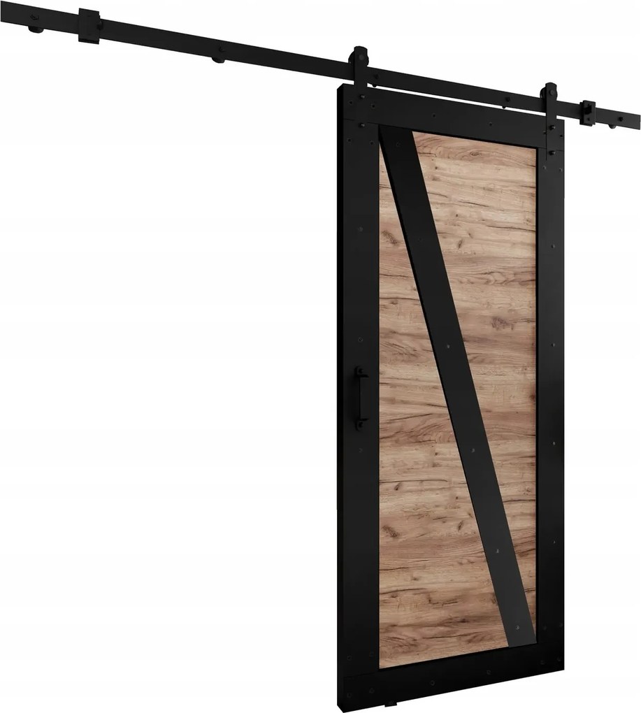 Posuvné dveře LOFT ADIO 4 černý + dub Craft zlatý 100