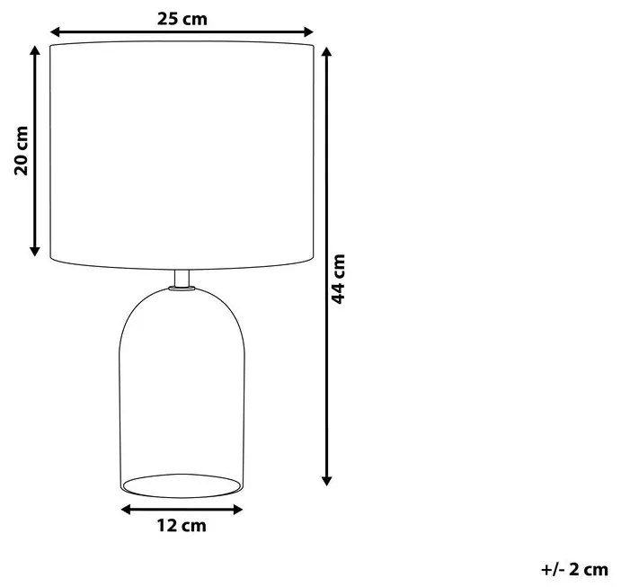 Stolní lampa transparentní / šedá 44 cm DEVOLL Beliani