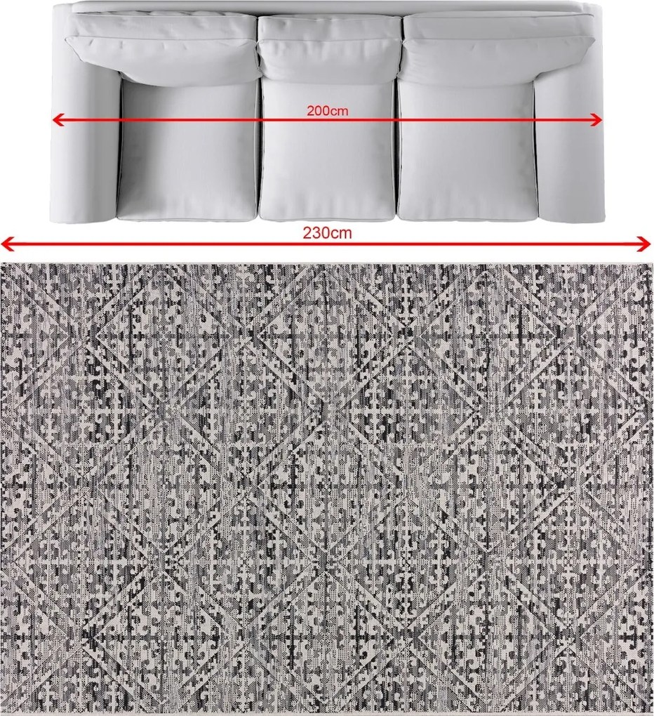 Koberec Breeze beige/charcoal grey 160x230 cm