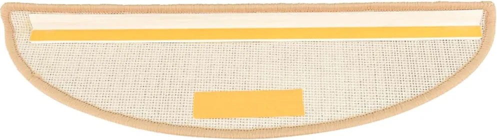Schodové rohože 15 ks 56x17x3 cm krémové, půlkulaté 149853