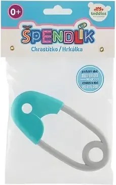 Chrastítko špendlík tyrkysovošedé 12 cm / Chrastítko / 0+