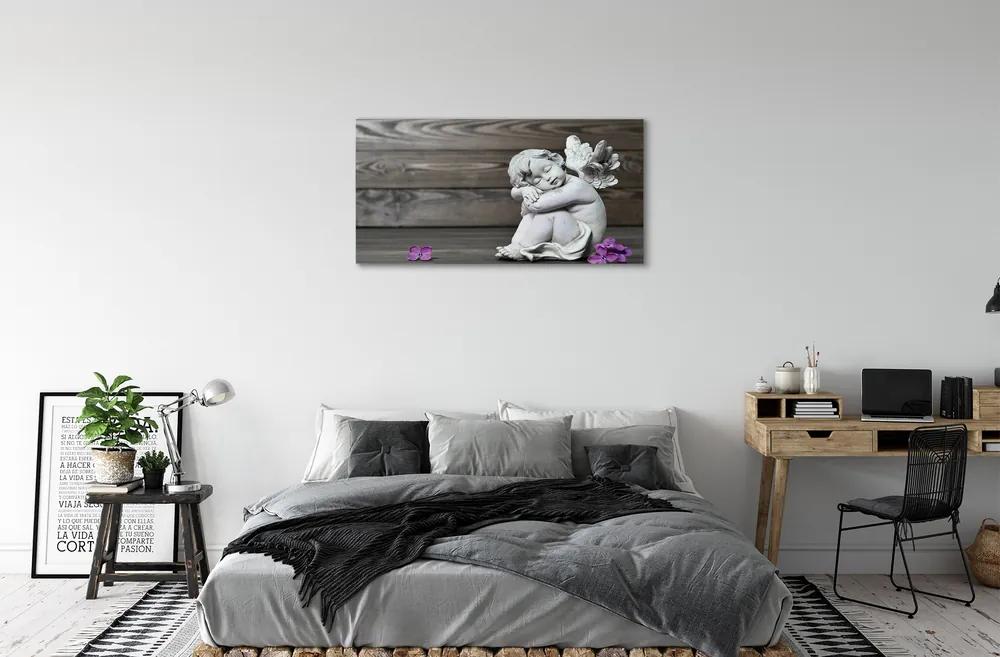 Obrazy na plátně Spící anděl květiny desky 100x50 cm