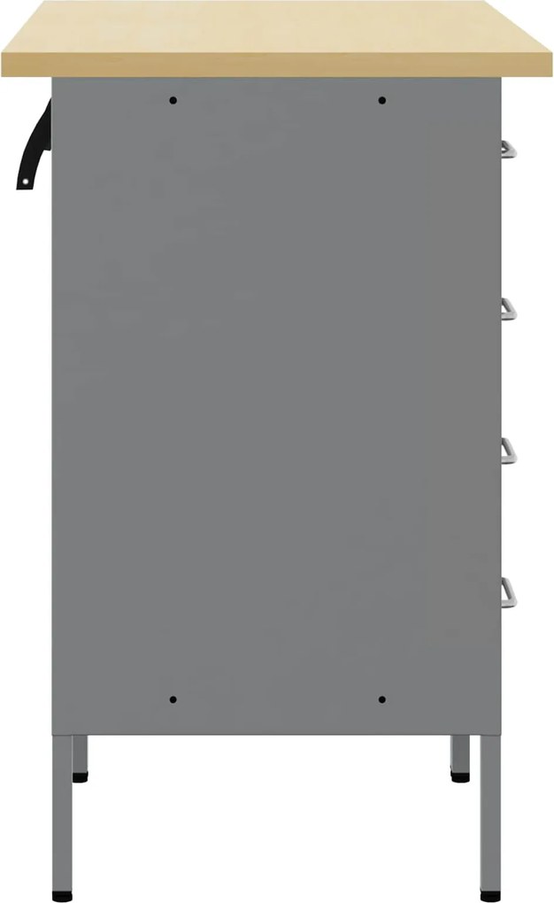 Pracovní skříň se zásuvkou 2 ks Černá a šedá 100 x 55 x 85 cm 3321364