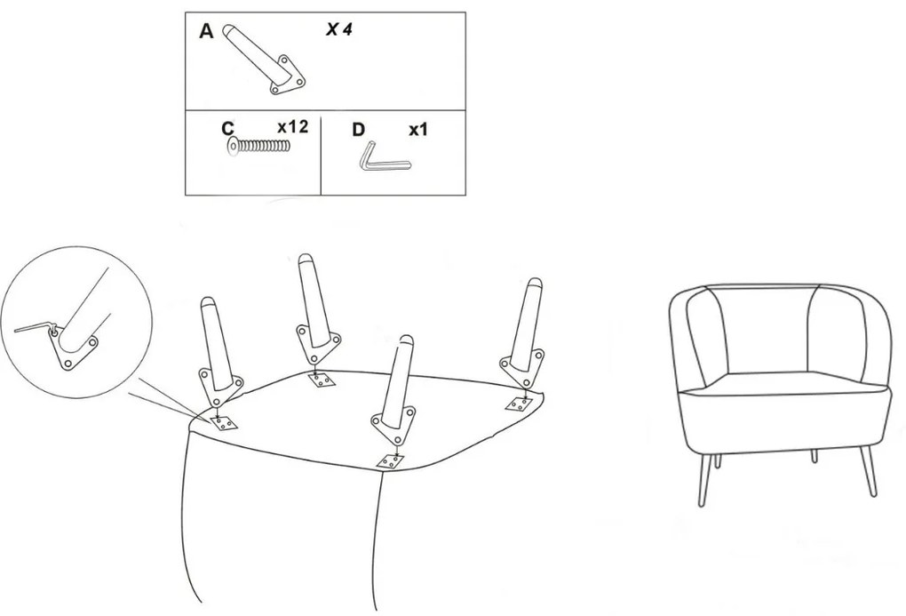 Designové křeslo Caerwyn hnědé