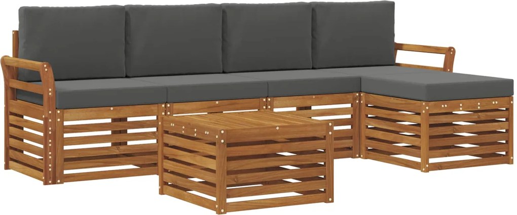 Venkovní pohovková souprava 6 ks Přirozená a Anthracitová 3374692