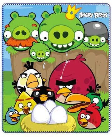 SUN CITY Fleecová / fleece deka Angry Birds prasátka 120x140