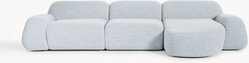Modulární rohová bouclé pohovka Wolke, 4místná