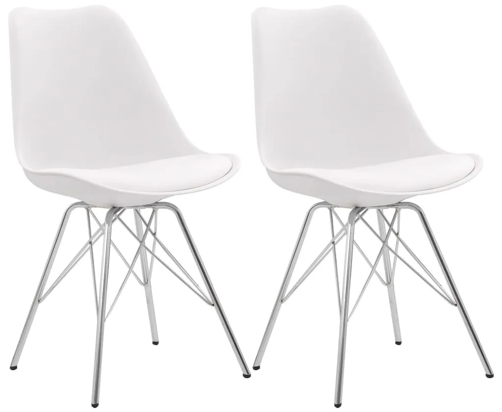Jídelní židle Latham - 2ks - umělá kůže | bílé