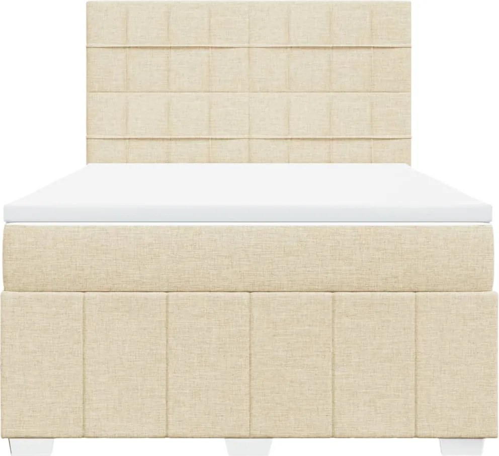 Box spring postel s matrací krémová 140x200 cm textil 3293996