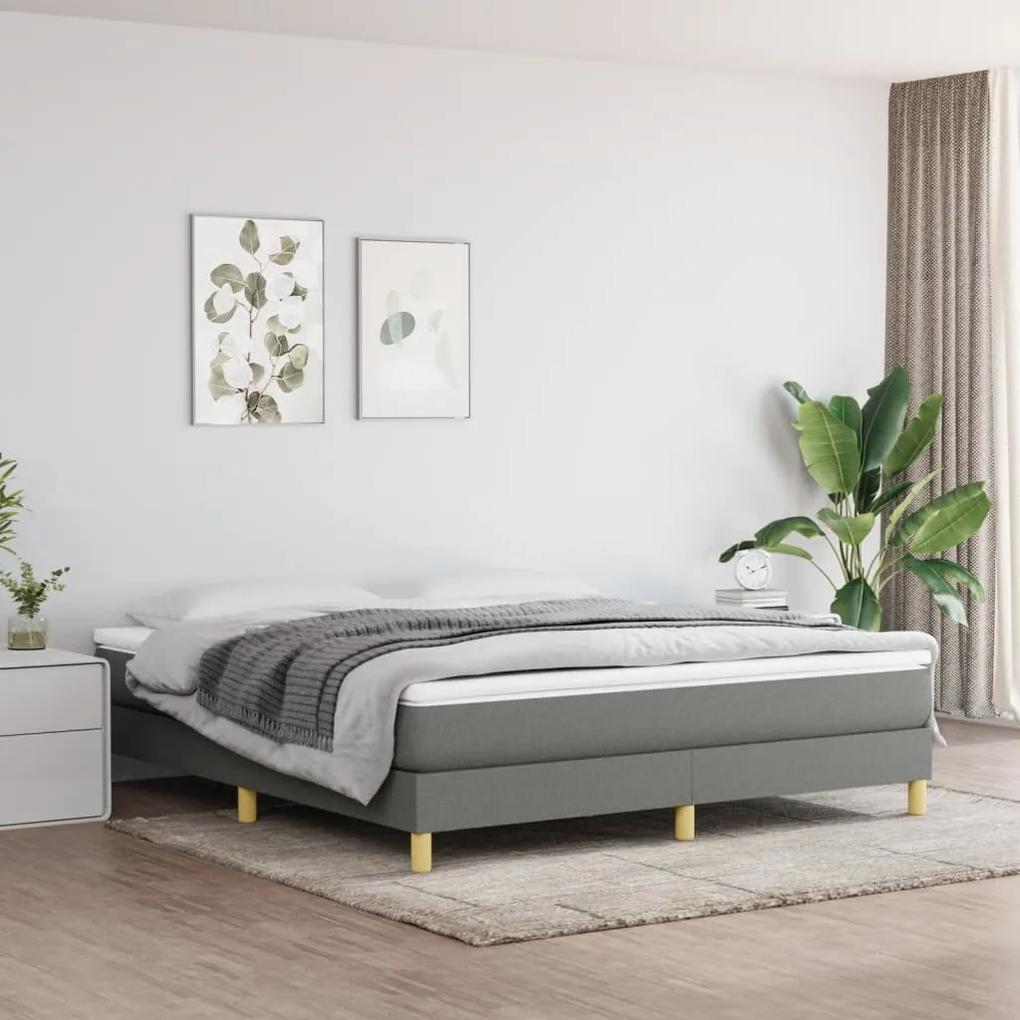 Box spring postel s matrací tmavě šedá 180x200 cm textil,  3144192