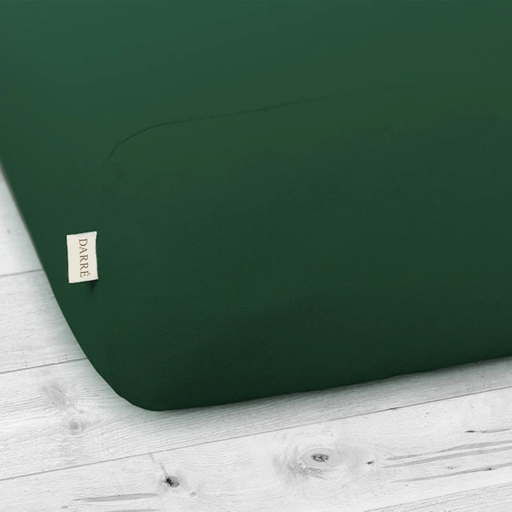 Jersey prostěradlo lahvově zelené na výšku matrace do 20 cm Velikost: 220 x 200