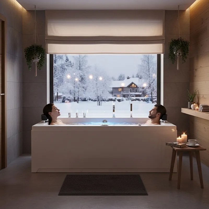 BPS-koupelny Hydromasážní vana RAMONA 640H 180x90 s ohřevem vody