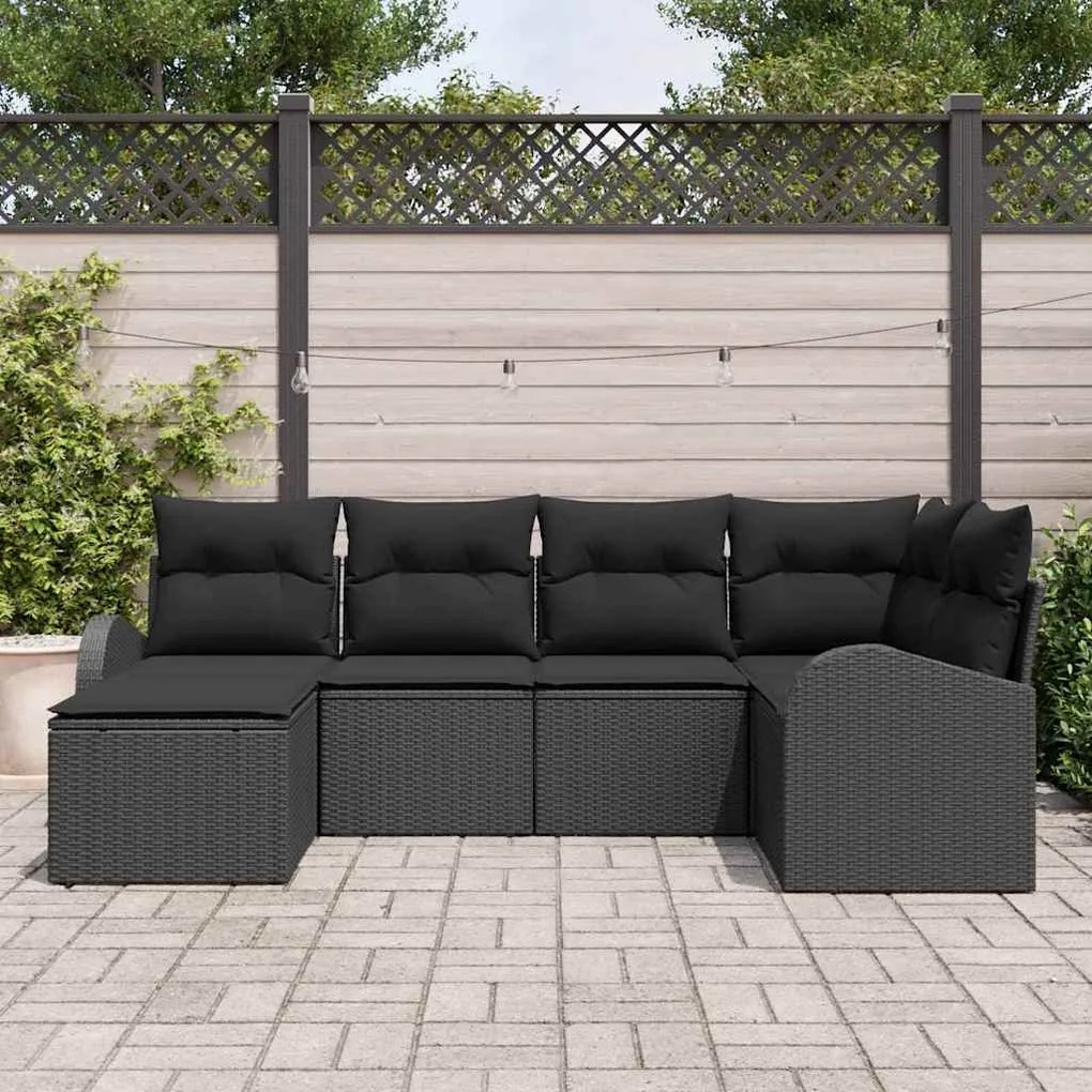 Set pohovek 6 ks Černá polyratan 3354782