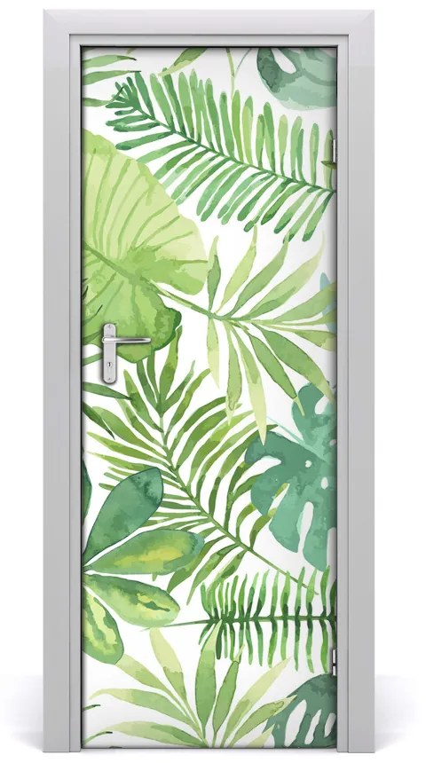 Samolepící fototapeta na dveře tropické listí 85x205 cm