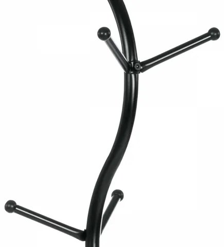 Stojanový věšák, výška 181 cm, kovová konstrukce, černý matný lak, nosnost 10 kg 80003-09 BK