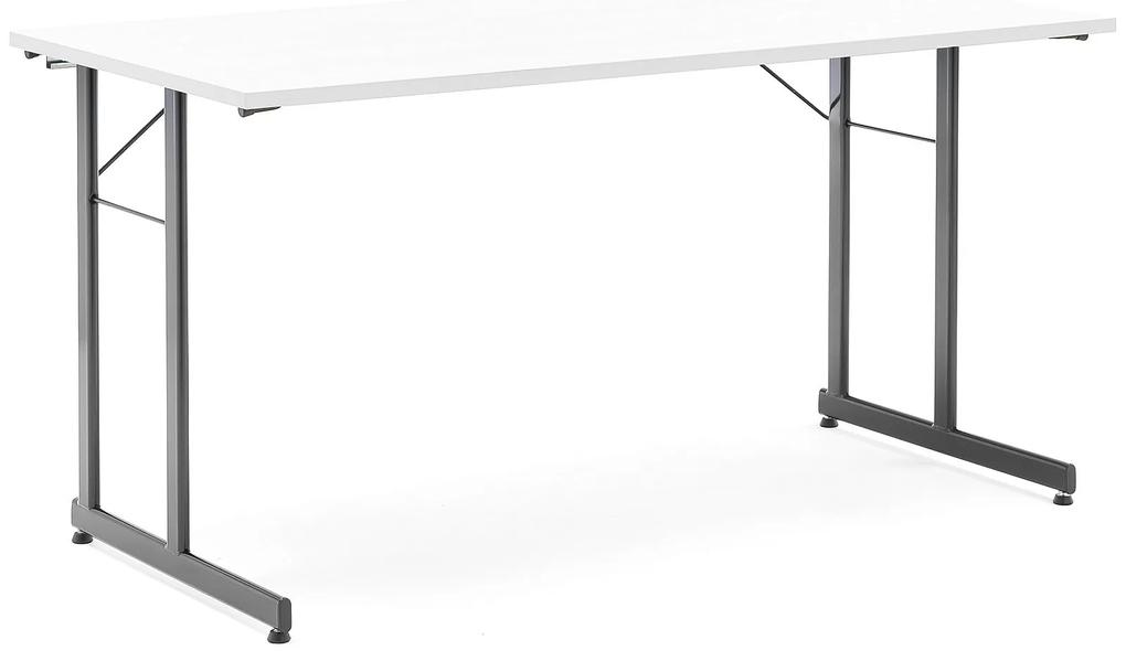 AJ Produkty Skládací stůl Claire, 1400x700 mm, bílá, černá