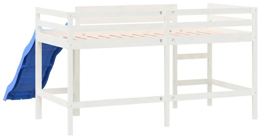 Dětská patrová postel se skluzavkou bílá 90x200 cm borové dřevo - Default Title